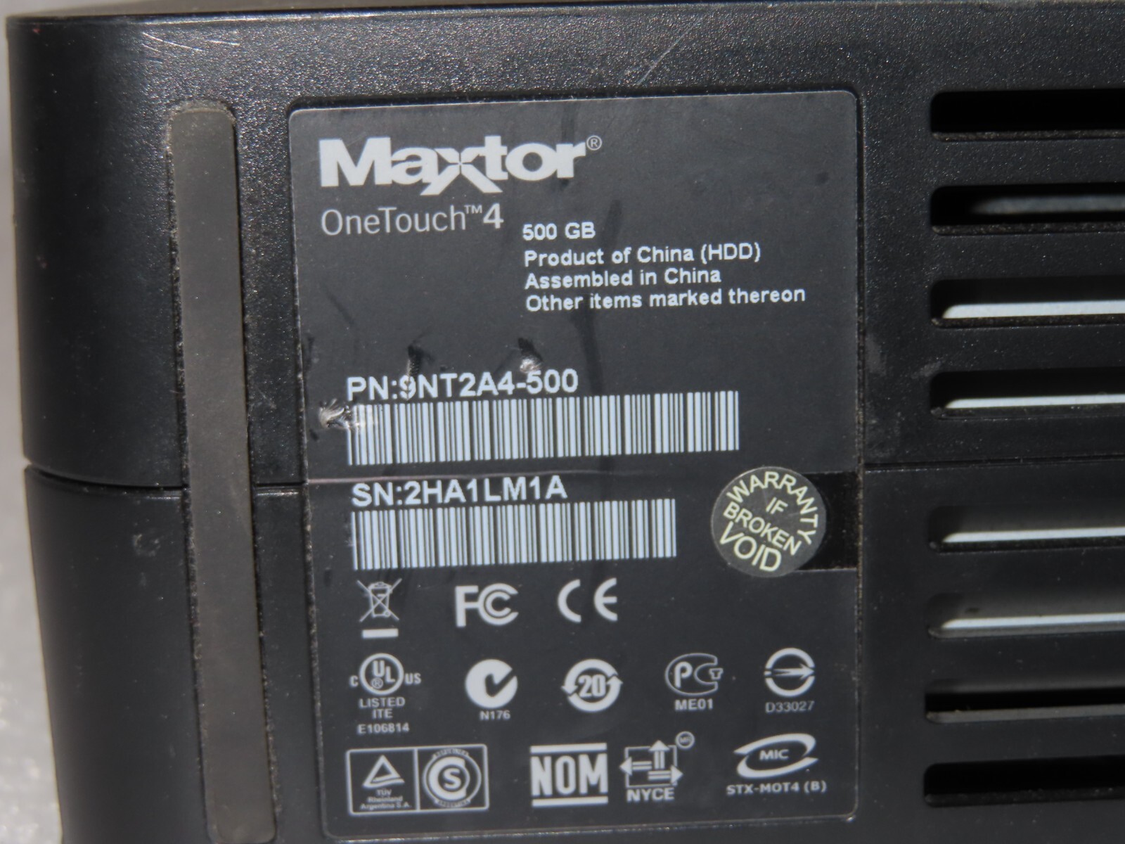 Maxtor ONETOUCH 4 500gb 9nt2a4-500 External USB Hard Drive for sale ...