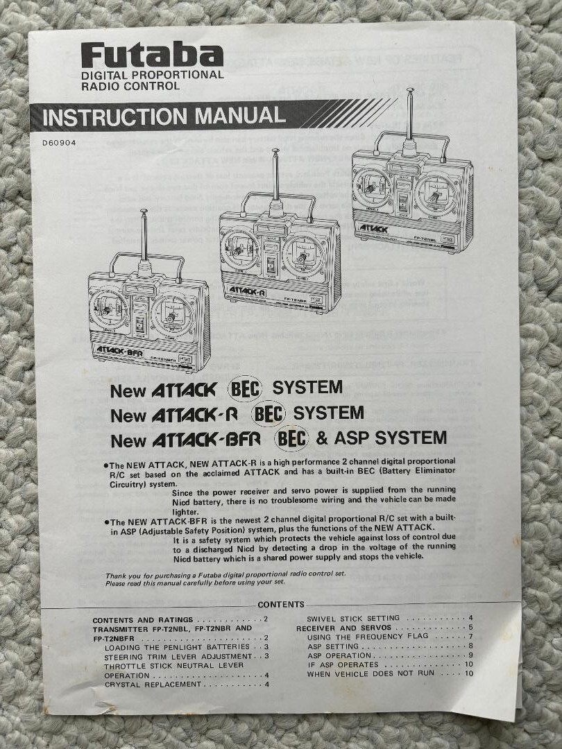 Futaba Attack FP-T2NBL 75.710 MHZ Transmitter and Receiver Never Used ...