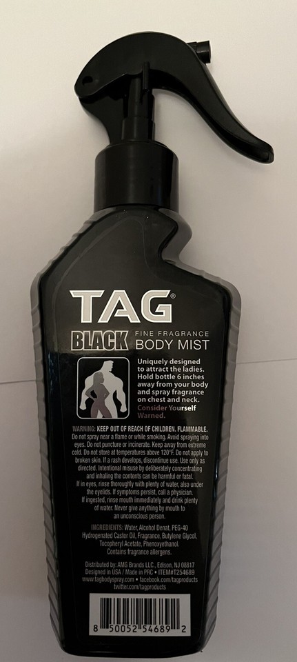 Lot of 4 TAG BLACK Midnight Body Mist Fine Fragrance 8fl oz | eBay