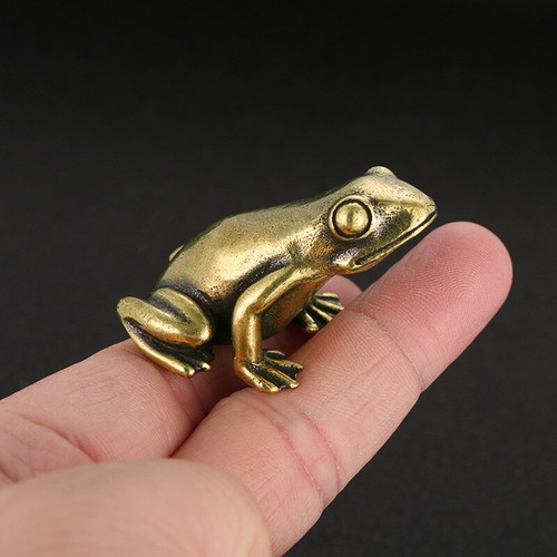 Solid Brass Frog Figurine Small Statue Home Ornament Figurines ...