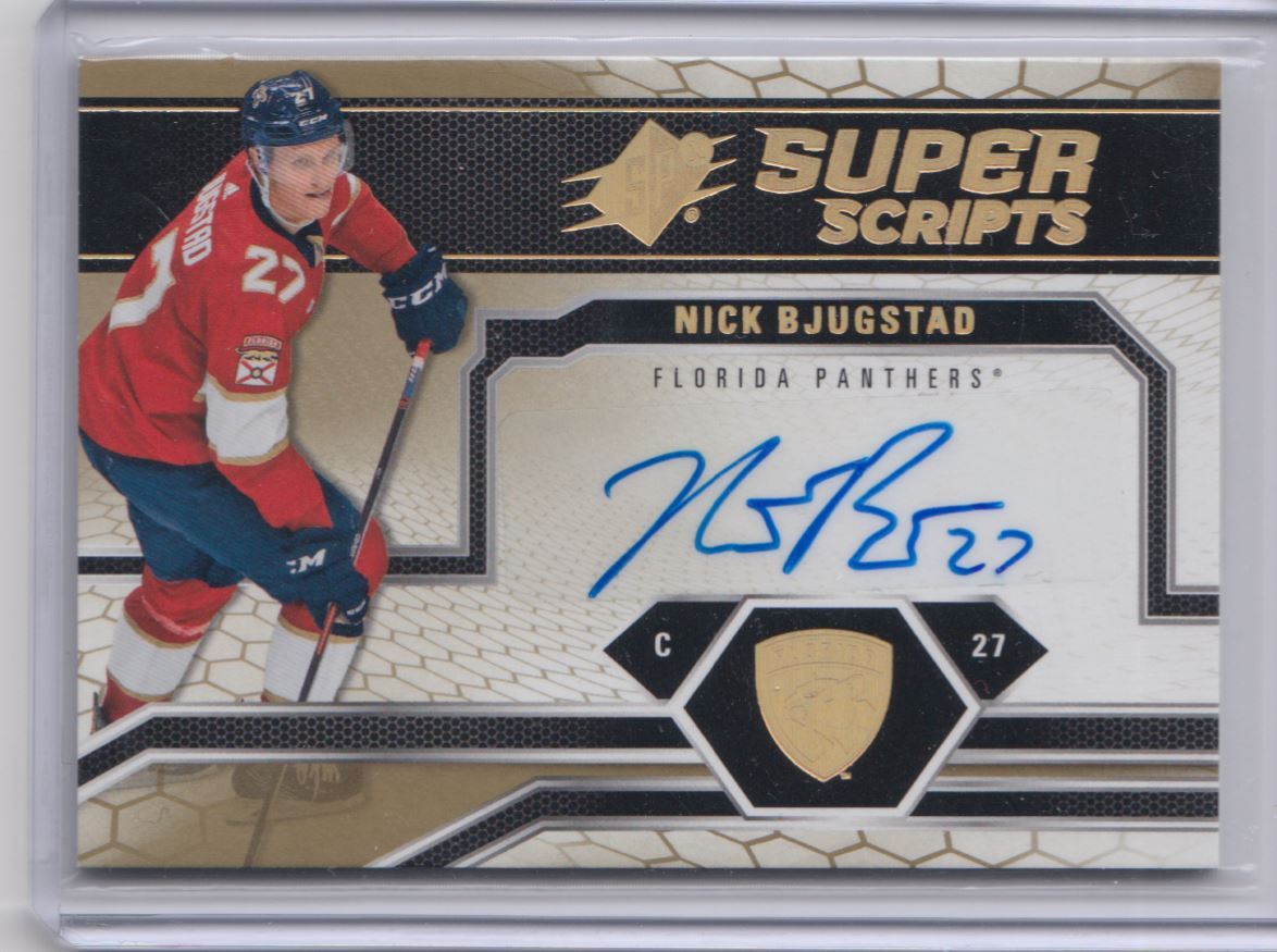 2018-19 SPx Super Scripts Autograph Nick Bjugstad Auto Florida Panthers ...