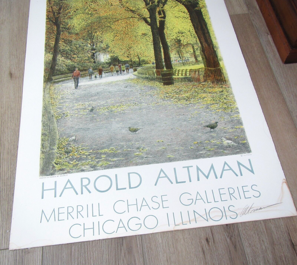 HAROLD ALTMAN LITHOGRAPH SIGNED ART LIMITED 850 CHICAGO POSTER MERRILL ...