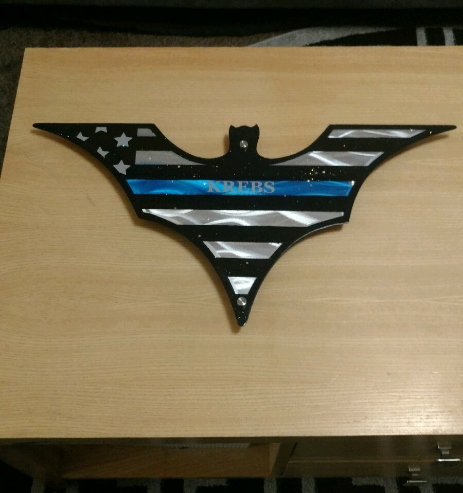 Metal wall art American Flag batman wall decor thin blue line outdoor ...