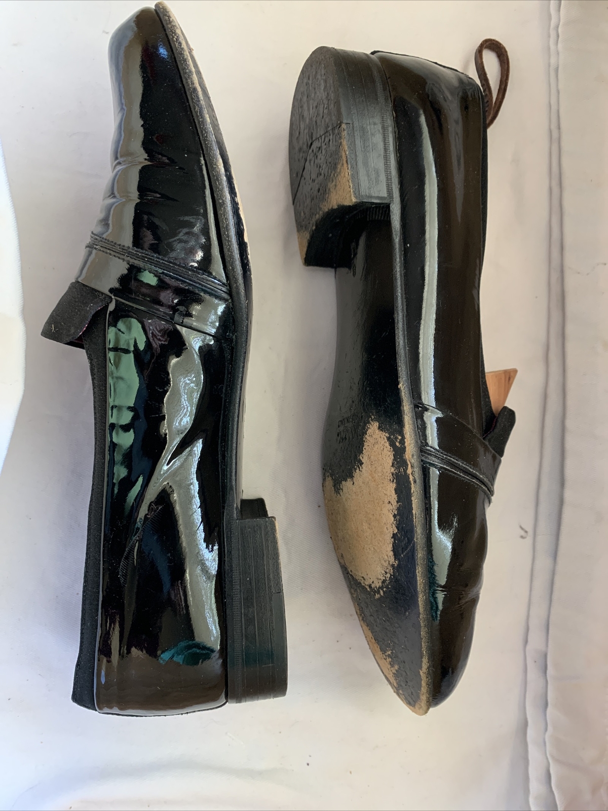 Bally Banner Black Patent Leather Tuxedo Loafers Men … - Gem