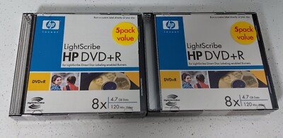 Genuine HP LightScribe DVD+R (5 Disc) Pack Of 2 | eBay