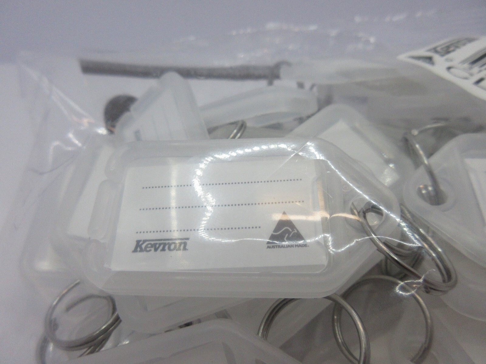 New Sealed Bag of Kevron ID5 CLEAR Key tags 50 per bag 56mmx30mm | eBay ...
