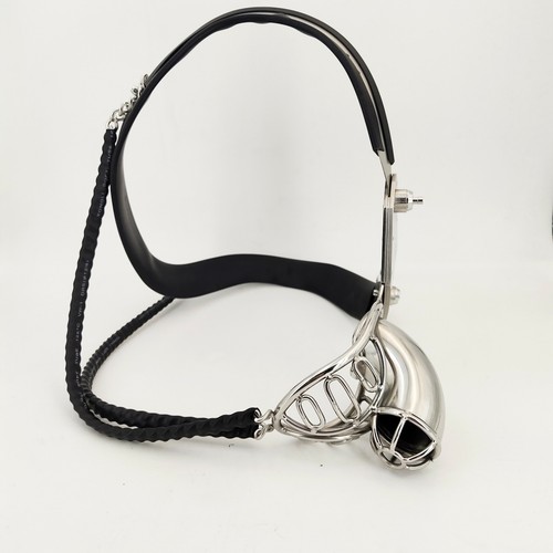 Stainless Steel Male Chastity Belt Double-cables Breathable Cage ...