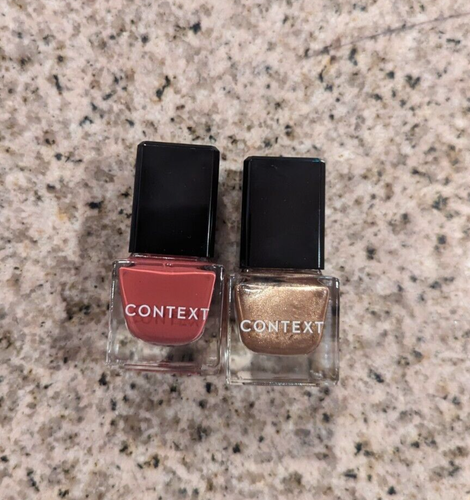 CONTEXT Nail Polish Lacquer Set in DON'T CRY (Red) & ROCKET QUEEN (Gold)New | eBay