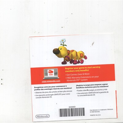 Pikmin Club Nintendo Nintendo DS ADVERT INSERT ONLY Authentic | eBay