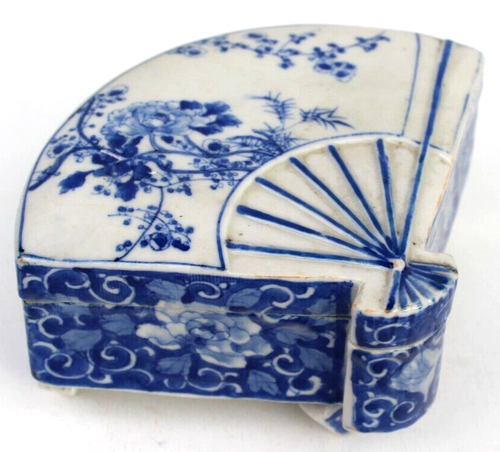Vintage Antique Porcelain Asian Japanese Asahi Fan Trinket Footed ...