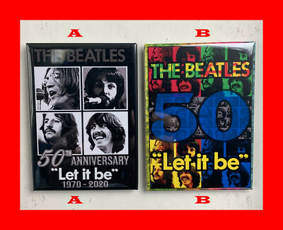 Beatles LET IT BE 50th Anniversary 1970 - 2020 Magnet Mirror Pinback 3. ...