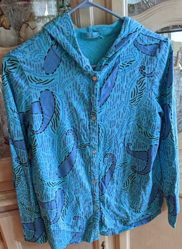 Fresh Produce Blue Jacket W Hood & Pockets Size S/M | eBay