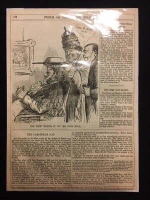 Catholic Art - Punch The London Charivari Cartoon - Pope with Cardinal ...