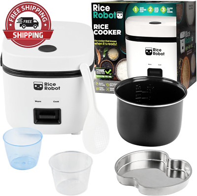 Rice Robot Cooker 4.5 Cups Cooked Electric Mini Rice Maker Pot Small 1. ...