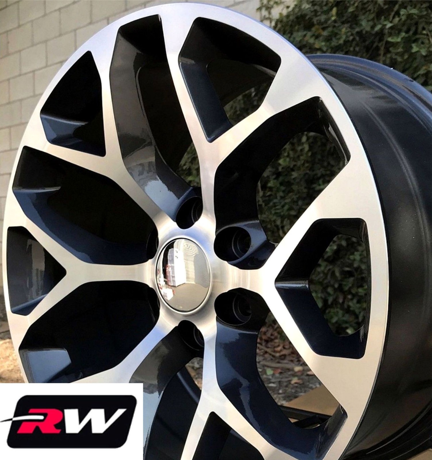 24" inch Chevy Silverado Factory Style Wheels Snowflake Rims Gunmetal ...