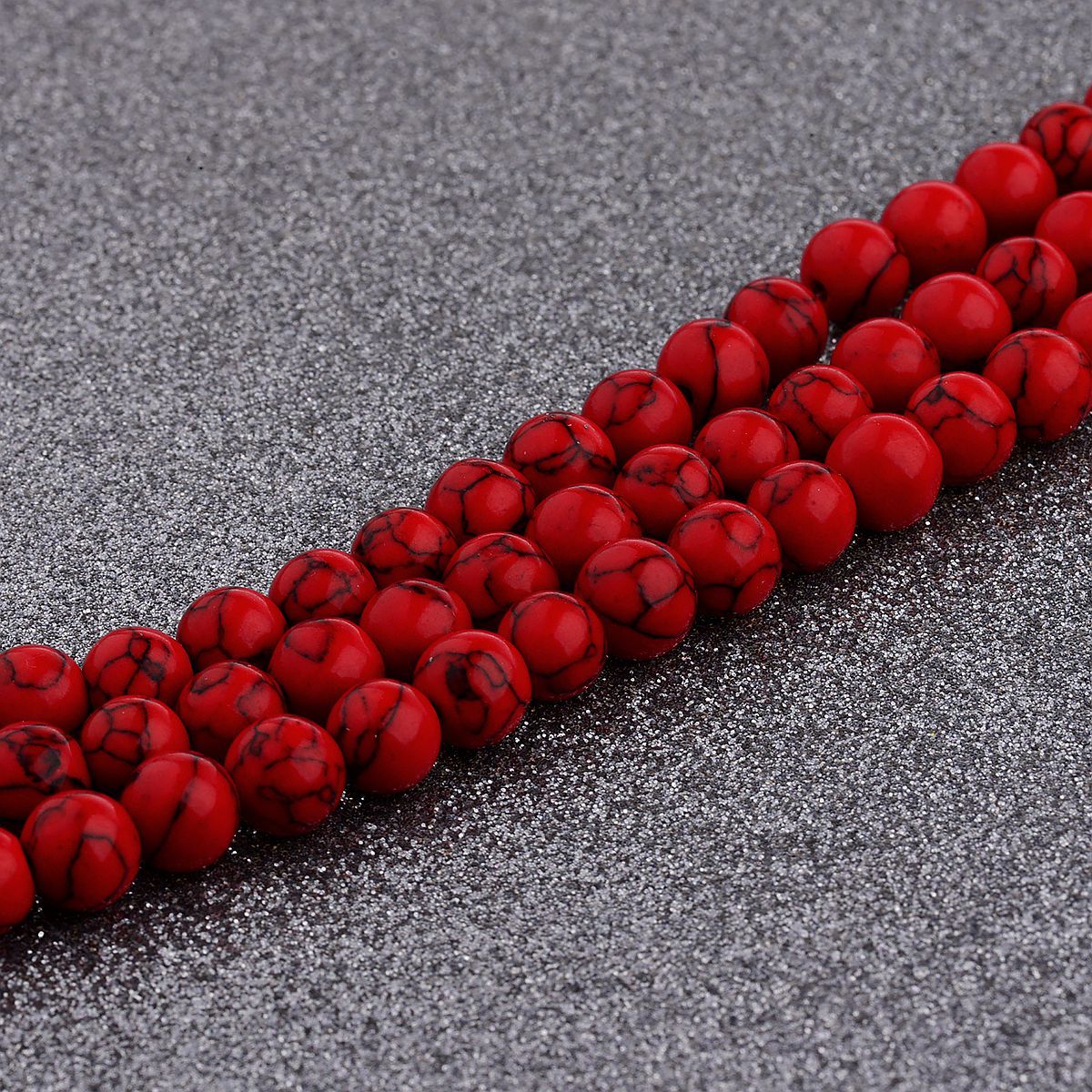 Natural Stone Red Turquoise Gemstone Round Spacer Loose Beads 6mm 8mm ...