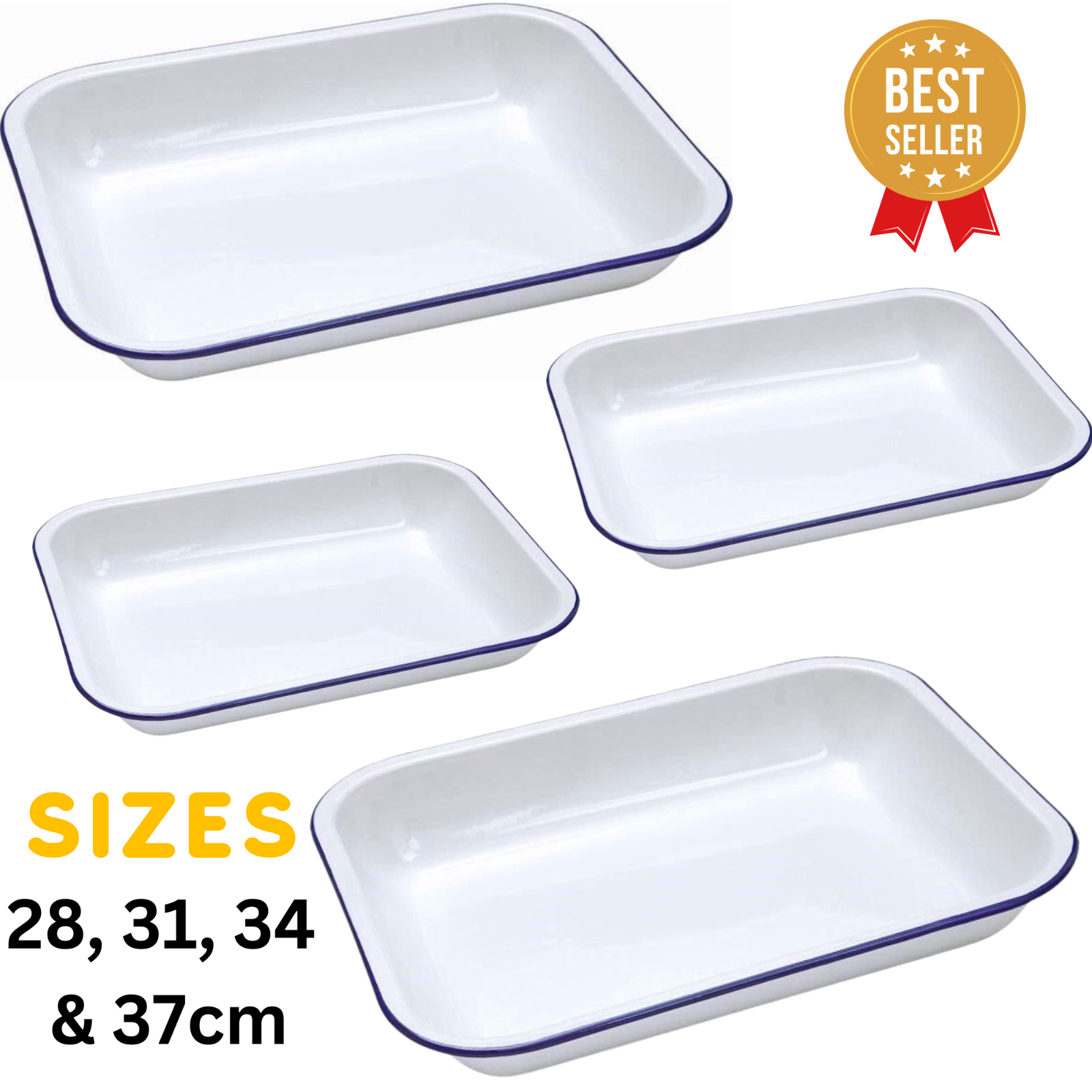 Falcon Enamel Bake Pan Enamelware Baking Roasting Tray 28 31 34 37cm ...