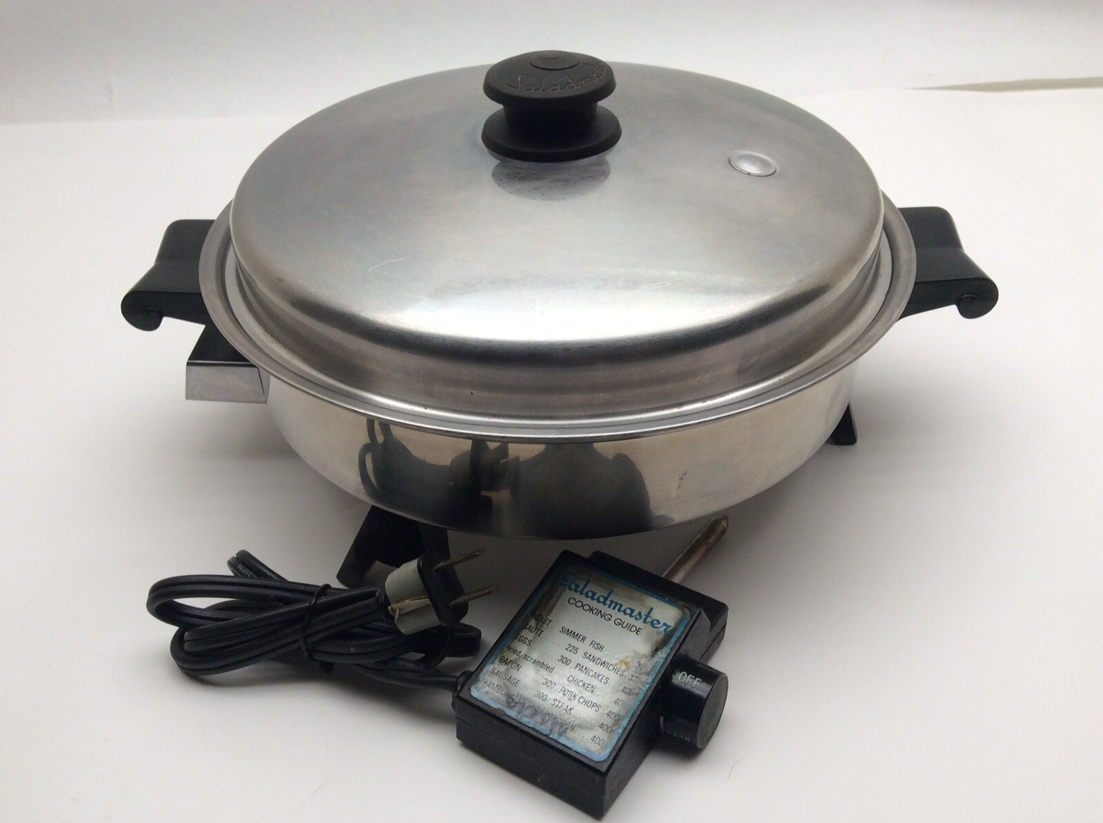 Saladmaster Stainless Steel Liquid Core 11" Electric Skillet with Vapo ...