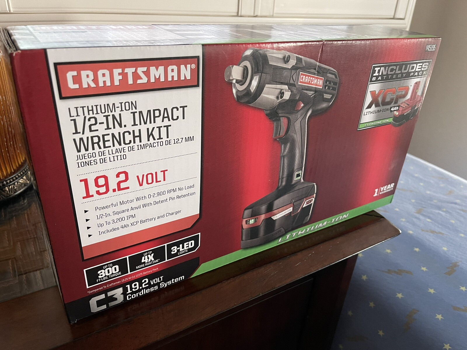 Craftsman C3 1/2" Heavy Duty Impact Wrench Kit 4Ah XCP Battery charger ...