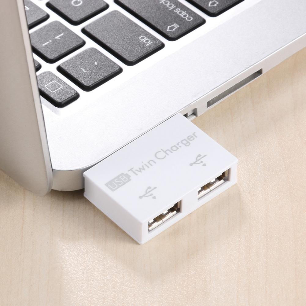 USB 2.0 Male to Twin Charger Dual 2 Port USB Splitter Hub Adapter ...
