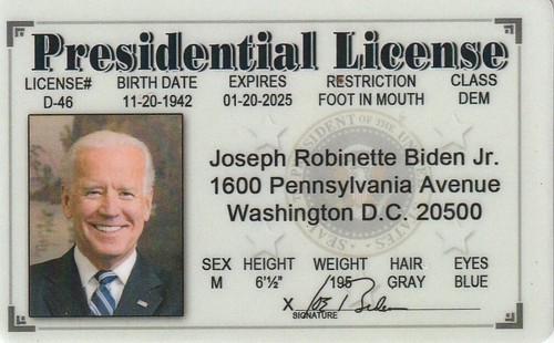 Washington DC Driver's License of Vice President Joe Biden FAKE ID card ...
