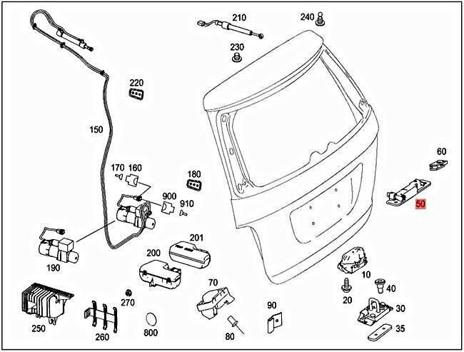 Genuine Trunk Door Handle Mercedes GL M R Class W164 X164 W251 ...