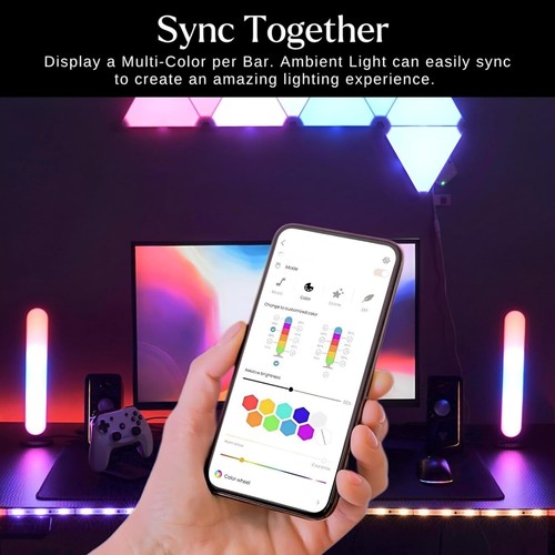 Smart LED Light Bars -RGB Lights w/ 16M Colors Bar for Room, Black | eBay