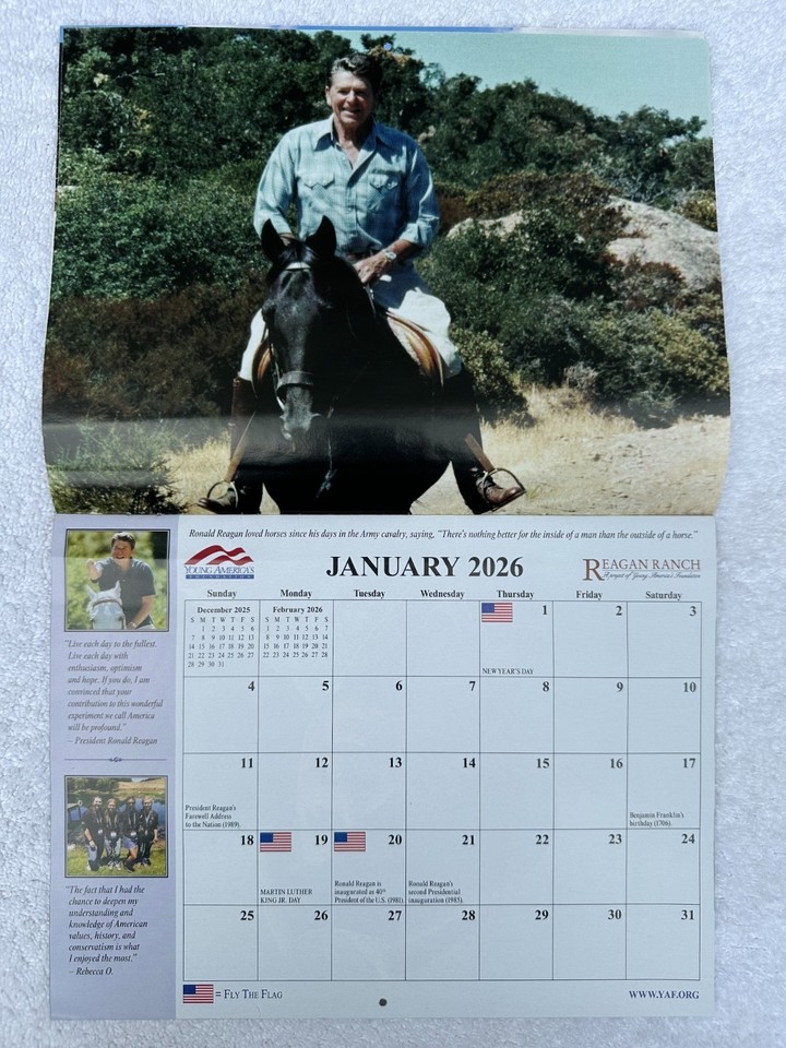 Reagan Ranch 2026 Wall Calendar - Ronald Reagan Young America's ...
