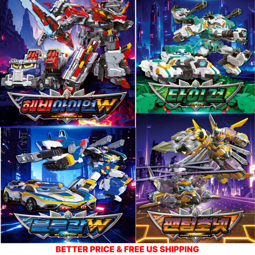 Metal Cardbot W HEAVY IRON W+BLUE COP W+PHANTOM HORNET+TIGUN 4-Robots ...