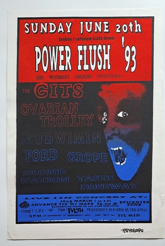 The Gits Rare Power Flush 93 Concert Poster Mia Zapata Seattle Punk ...