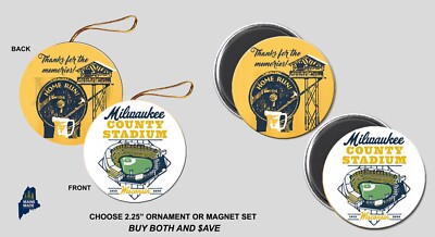 MILWAUKEE COUNTY STADIUM - Vintage Defunct Ballpark Collectible Brewers ...