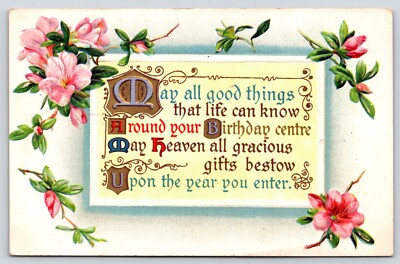 Birthday May All Good Things Vintage Postcard POSTED 1910 Embossed | eBay