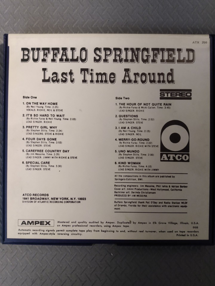 Buffalo Springfield "Last Time Around" Reel to Reel Tape | eBay