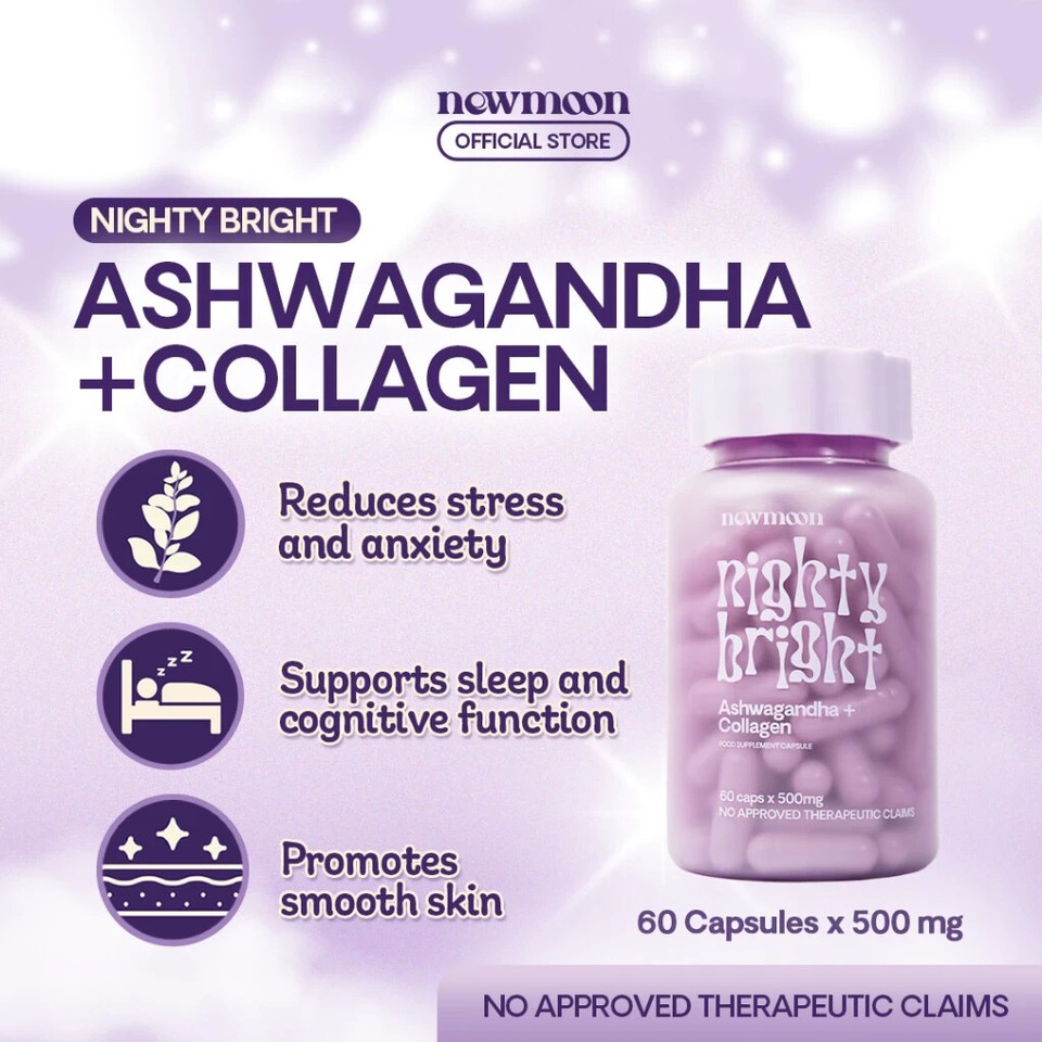 2BOT OF NEW MOON Nighty Bright Ashwagandha 500mg 60 CAPSULE | eBay ...