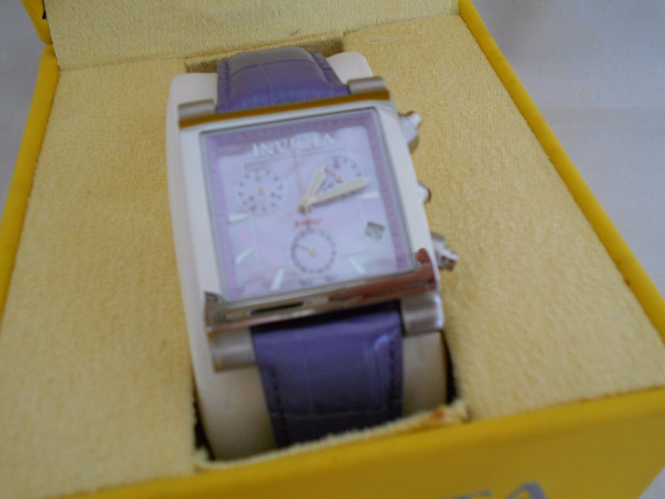 Mint Invicta Womens 9595 Square Angel MOP Quartz Chronograph Watch with ...