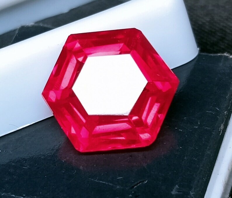 Ruby RED Hexagon Cut Size 8+ Ct Natural Mozambique Loose Gemstone EGL ...
