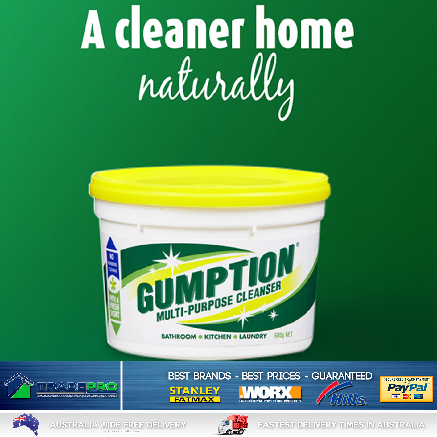 Gumption Paste Multipurpose Cleaner AUST MADE 500g Tub Kitchen Bathroom ...