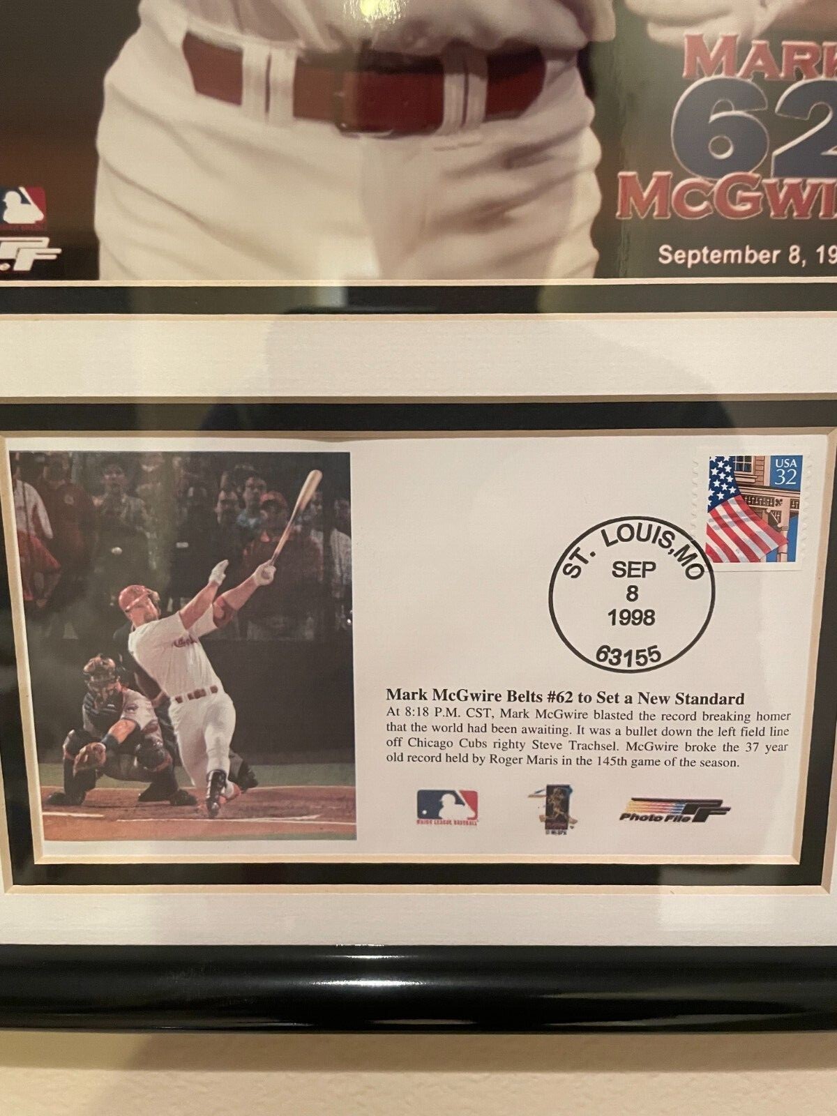 1998 Mark McGwire 62 Home Run Framed 17x13 Postcard St. Louis Cardinals | eBay