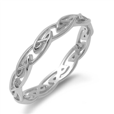 Celtic Eternity Infinity Knot Ring New .925 Sterling Silver Band Sizes 4-11 | eBay