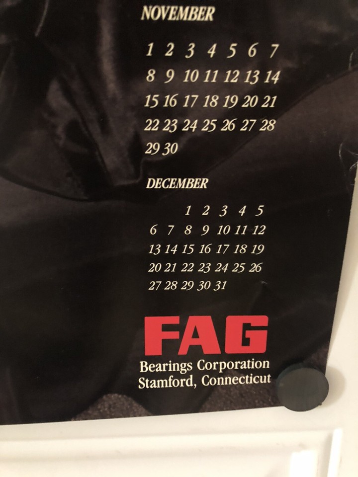 Pinup Girl Poster 1980s Fag Auto Parts Calendar Girl Sexy White ...