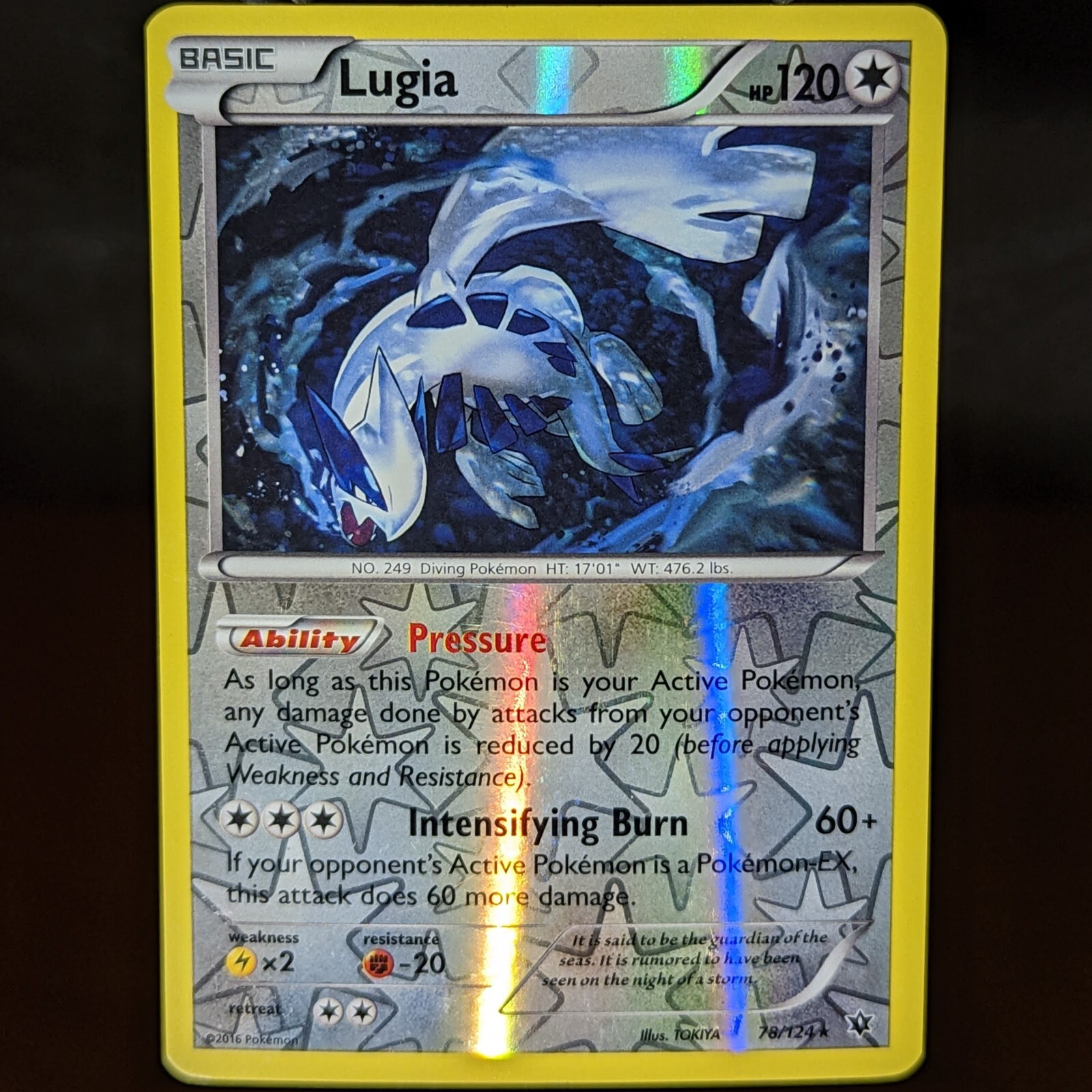 Lugia 78/124 LP/NM Reverse Holo XY Fates Collide Foil Pokemon Card ...