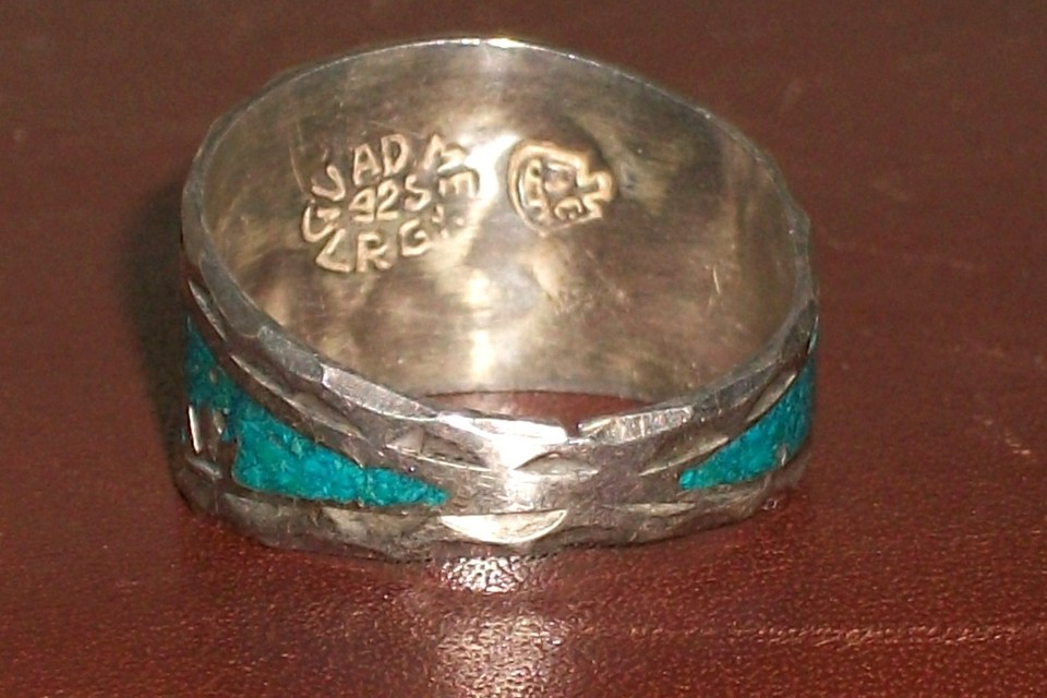 Guad Mex .925 Turquoise Road Runner Ring | eBay