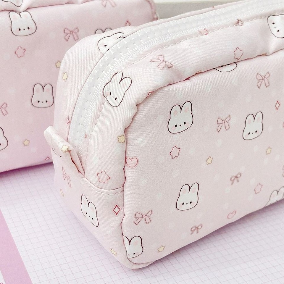 Soft Touch Pencil Case Bowknot Rabbit Pen Pouch Pen Box Students Gift ...