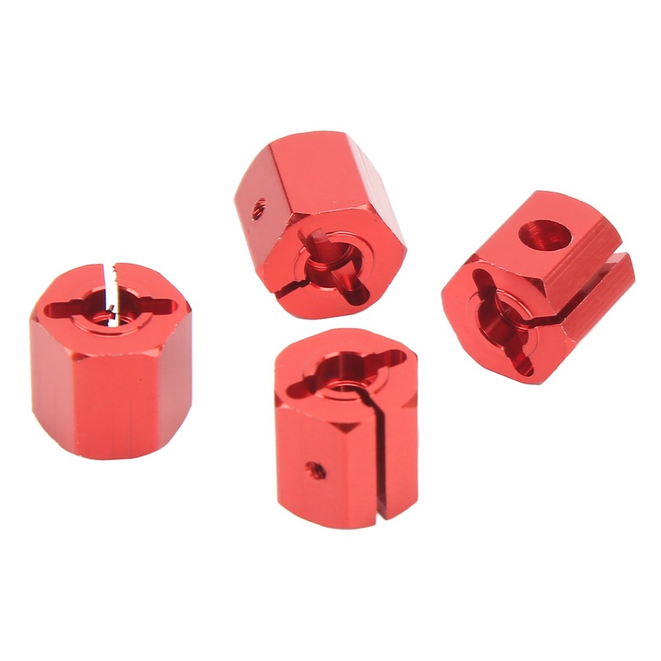 (Red)12mm Hex Adapter 4PCS Aluminum Alloy Wheel Hex Hub Drive Adapters ...