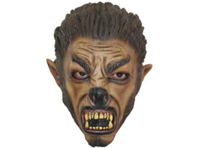 Brown Werewolf Mask Halloween Child Kid Costume Latex Over The Head ...