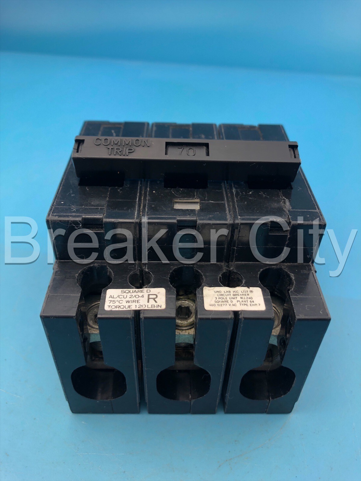 Square D EHB34070 70 Amp 3 Pole Circuit Breaker Type EHB7 277VAC 70A 3P ...