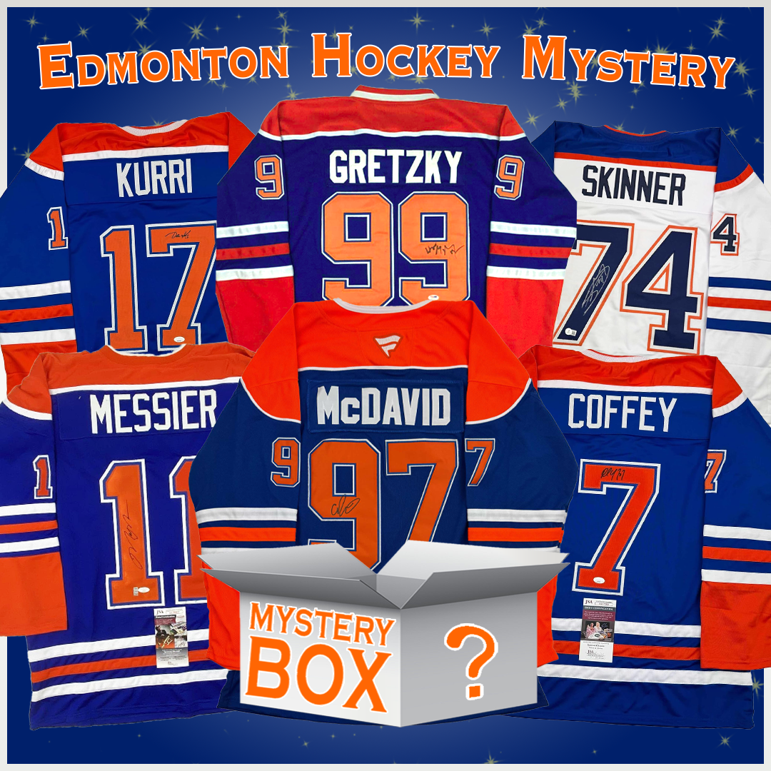Autographed/Signed Edmonton Hockey Jersey Mystery Box PSA JSA or ...