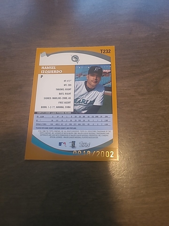 Nice 2002 Topps Traded Hansel Izquierdo Rookie Gold Parallel #T232 ...