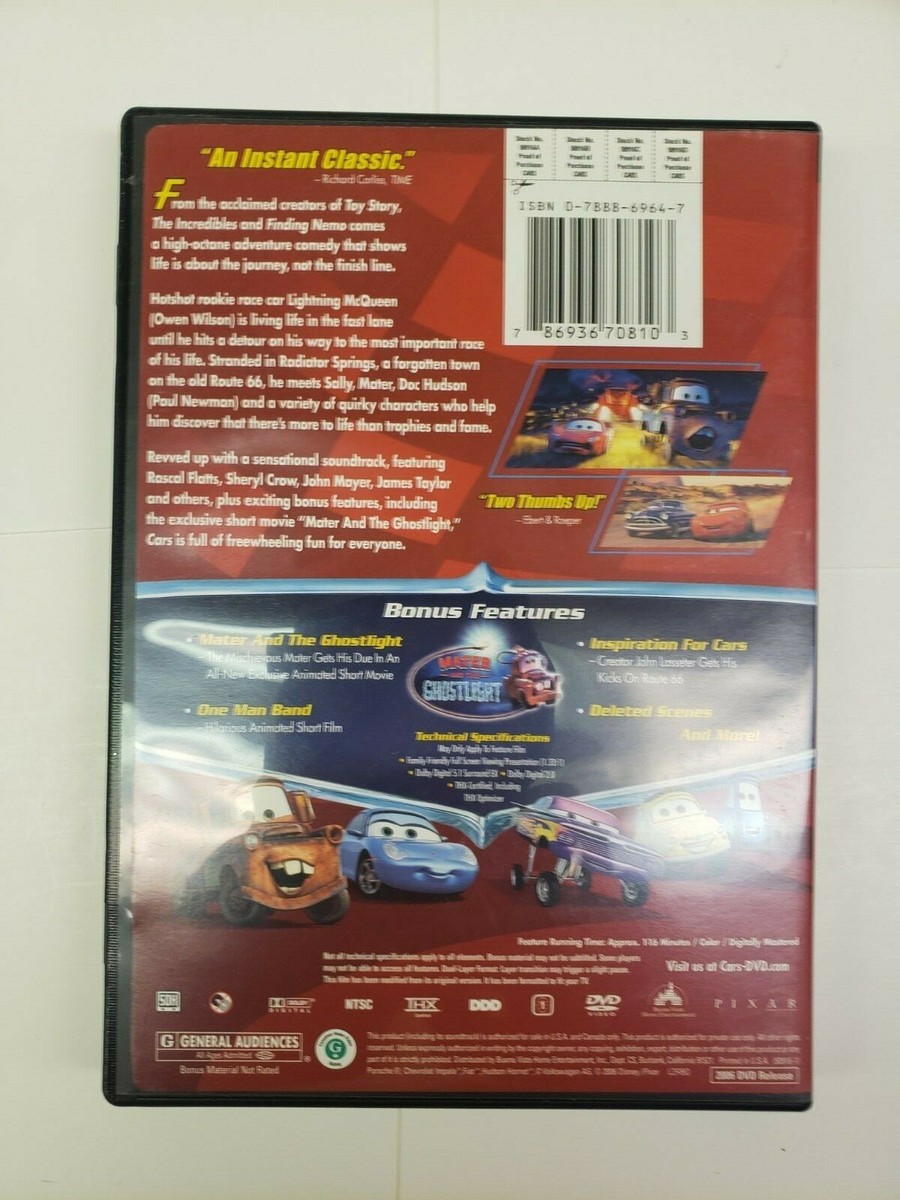 Disney Pixar Cars Dvd 2006 Full Frame Película Cars Original (Disney)