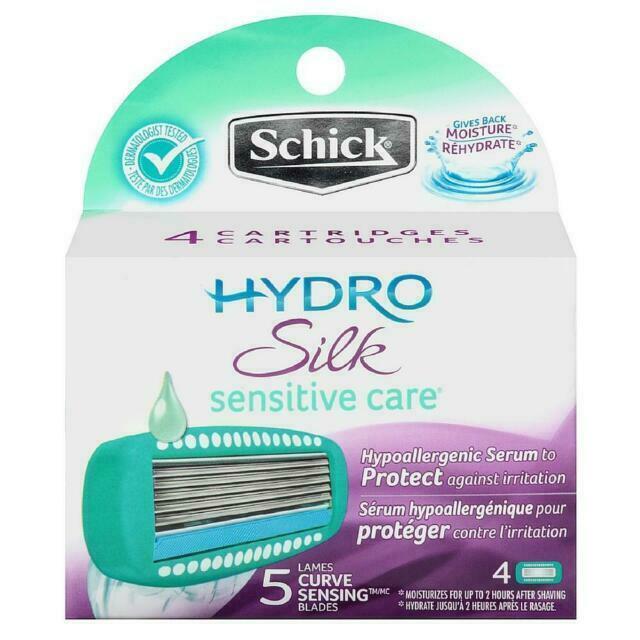 Schick Hydro Silk 5 Blade Cartridges Refill 4 Pack NEW/Sealed ...